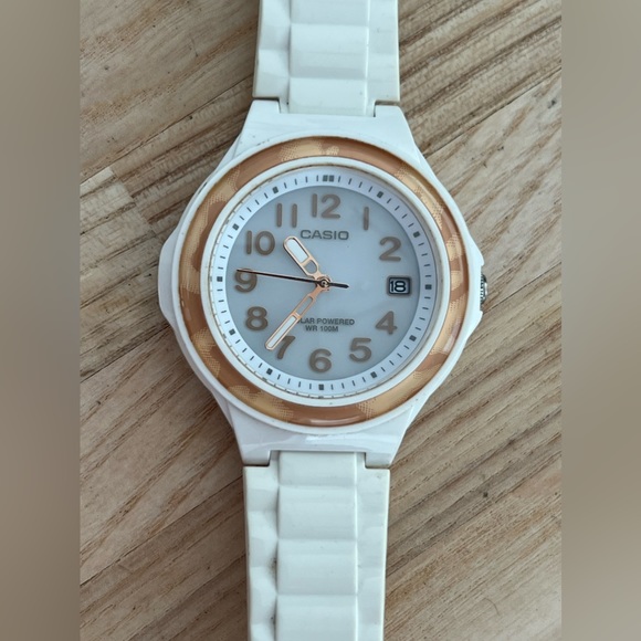 Casio | Accessories | Casio Solar Ladies Watch White Strap And Dial ...